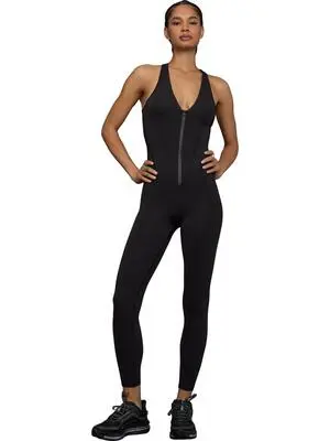 MICHI Odyssey Zip-front Jumpsuit - Black