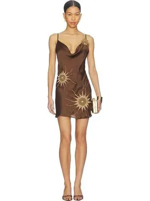LESLIE AMON Galli Mini Dress - Brown