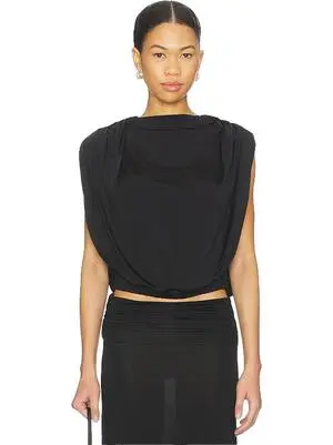 THE LINE BY K Bobi Draped Shell Top - Black