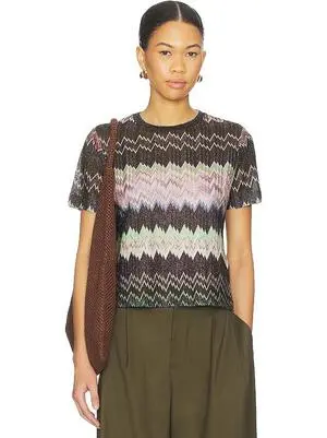 Missoni Short Sleeve T-shirt - Multicolor With Black Base
