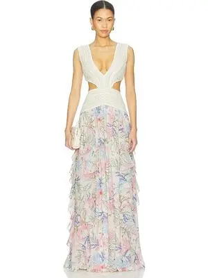 PatBO Seaweed Trim Maxi Dress - Off White