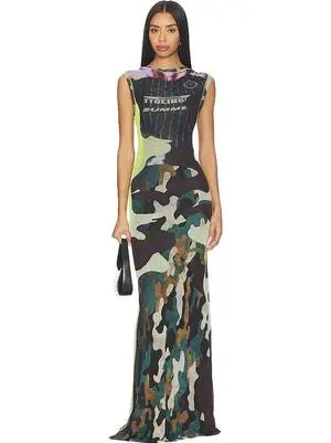 Ottolinger Mesh Maxi Gown - Print