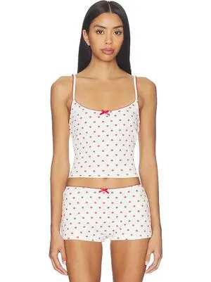 KAT THE LABEL Hugo Singlet Tank Top - Heart Print