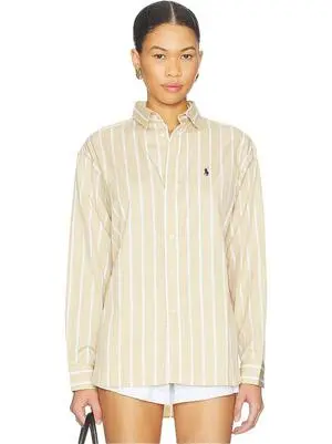 Polo Ralph Lauren Long Sleeve Shirt - Polo Tan & White