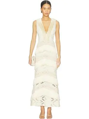 PatBO Lycra Mesh Maxi Dress - Beige