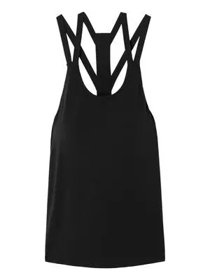 ERES Allyson Embroidered Stretch-modal And Silk-blend Jersey Tank - Black