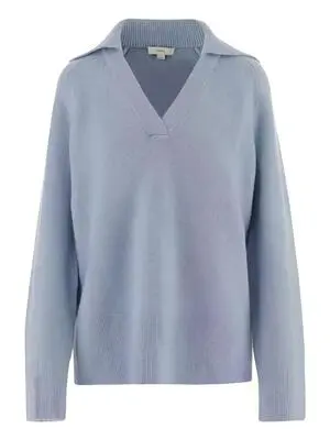 Vince Ribbed V-neck Sweater - Blue