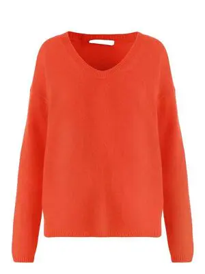 ALLUDE Ribbed Sweater - Orange