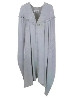 MAISON MARGIELA Ruffled V-neck Dress - Grey
