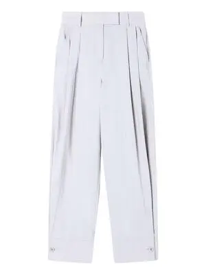 Giorgio Armani Washed Technical Silk Wide Leg Trousers - Grey