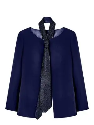Giorgio Armani Silk Cady Jacket With Embroidered Tie - Patterned