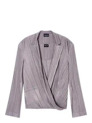 Giorgio Armani Pleated Jersey Twin-Set Brown