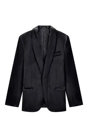 Giorgio Armani Single-breasted Velvet Jacket - Black