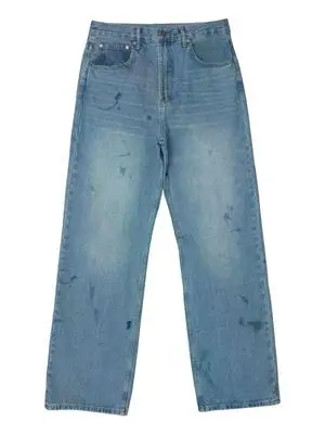 DOMREBEL Scuff Paint-splatter Jeans - Blue