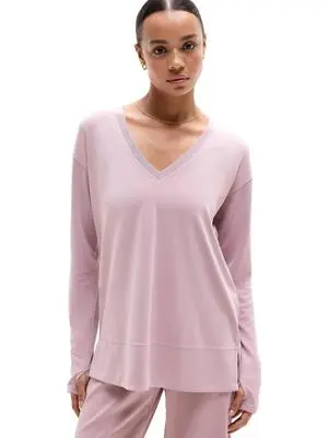 Athleta Seasoft V-neck Sweatshirt - Blush