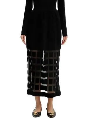 Liviana Conti Patterned Skirt - Black