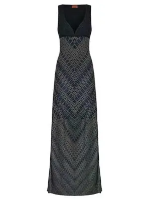 Missoni Diamond-patterned V-neck Maxi Dress - Blue