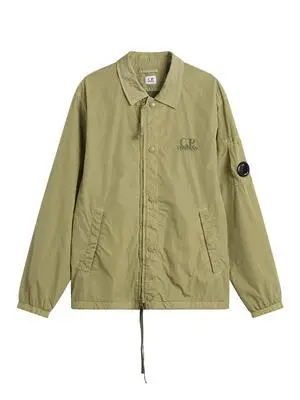 C.P. COMPANY Chrome-r Zipped Lens Logo Overshirt - Moss Gray
