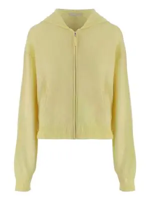ALLUDE Zip-up Hooded Cardigan - Yellow