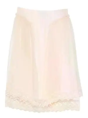 Simone Rocha Lace-trim Hip-detail Midi Skirt - Neutrals