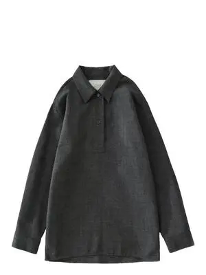 Studio Nicholson Half-placket Pinole Shirt - Grey