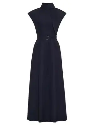 Adam Lippes Akane Belted Midi Dress - Blue