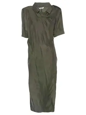 Marina Rinaldi Belted Wrap Midi Dress - Green