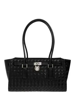 Michael Kors Hamilton Moderne Leather Shoulder Bag - Black