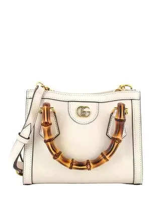 Gucci Diana Mini Bamboo Handle Tote - White