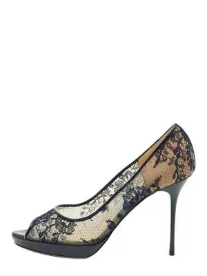 JIMMY CHOO Lace Peep-toe Stiletto Pumps - Neutrals