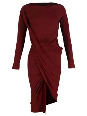 VIVIENNE WESTWOOD Draped Long-sleeve Midi Dress - Red
