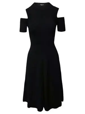 Maje Cold-shoulder Midi Dress - Black