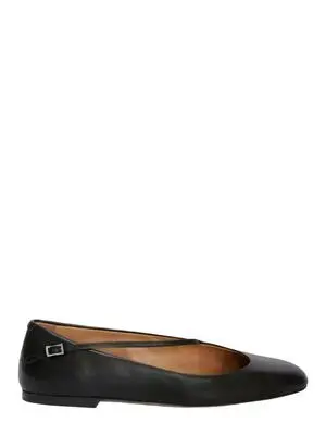 JIL SANDER Leather Ballet Flats - Black