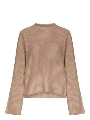 LOULOU Axel Ribbed Panelled Sweater - Neutrals