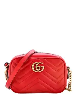 Gucci Gg Marmont Mini Crossbody Bag - Red