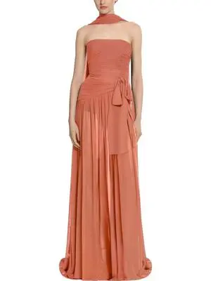 Elie Saab Silk Maxi Dress - Pink