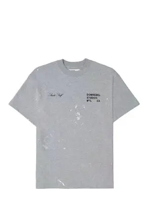DOMREBEL Staff Paint-splatter Cotton T-shirt - Grey