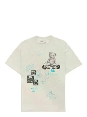 DOMREBEL High Low Bear-print T-shirt - Neutrals