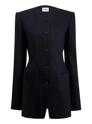 Khaite Naran Pinstripe Jacket - Blue