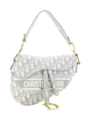 Dior Saddle Handbag Oblique Canvas Medium - Grey