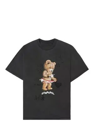 DOMREBEL Snap Sketch Bear-print T-shirt - Black