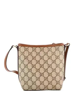 Gucci Gg Embossed Leather Nano Bucket Bag - Brown