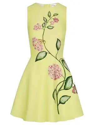 Oscar De La Renta Floral Mini Dress - Green