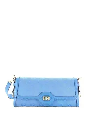 Gucci Luce Canvas Small Shoulder Bag - Blue