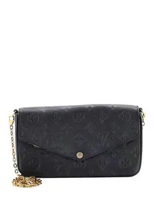 LOUIS VUITTON Felicie Pochette Monogram Empreinte Leather Crossbody Bag - Black