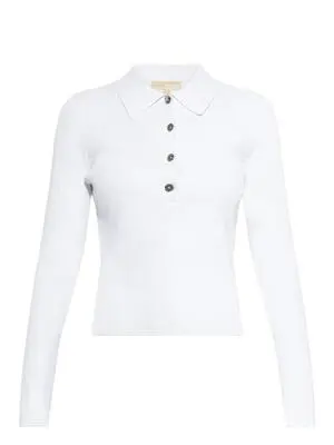 Michael Kors Buttoned Collared Top - White