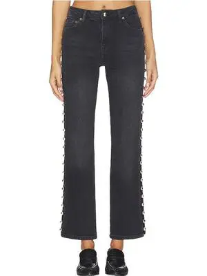 Simkhai Amelia High Rise Studded Jeans - Black