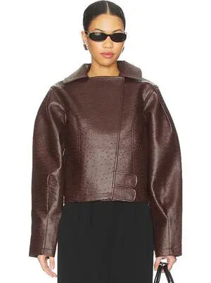 YELLOW THE LABEL Oliver Ostrich Jacket - Brown
