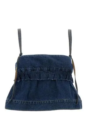 Sacai Denim Strappy Top - Blue