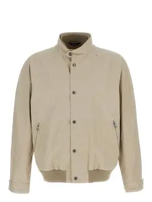 FAY Technical Gabardine Bomber Jacket - Beige